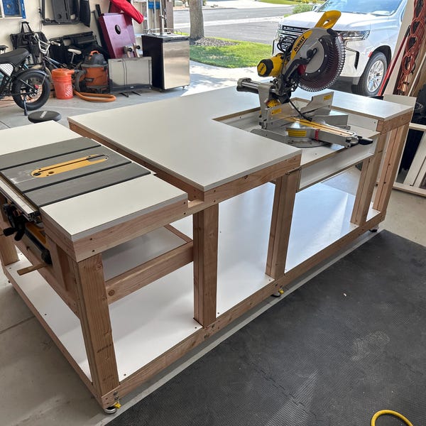 Miter Saw Station - Miter Saw Station Plans - Miter Saw Workbench ...