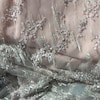 Light Beige Chiffon With Embroidery and Paint, Beige Chiffon Fabric ...