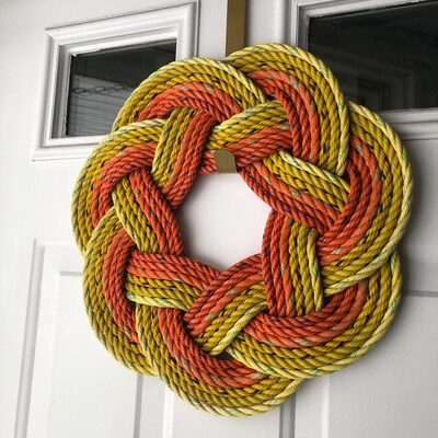 Autumn Wreath, Upcycled Lobster Rope, Maine Made Nautical Wreath, Fall ...