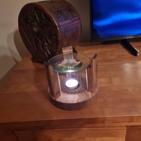 Hand Crafted Oak, Scotch Whisky Barrel Stave Wax Melt Burner, With ...