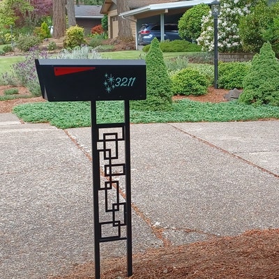 Astro Atomic Diamond DECAL Mailbox Address Numbers Retro Mid Century ...