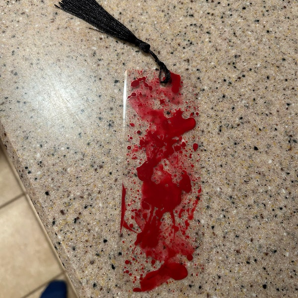 Laminated Bloody Acrylic Paint Bookmark - Customizable Red and Black ...