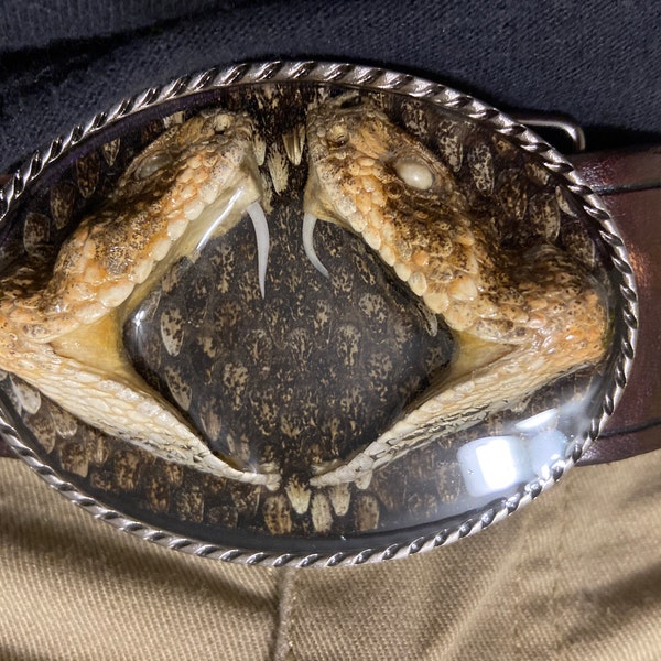 Western Belt Buckle With Two Western Diamondback Half Heads - Etsy