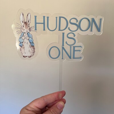 Peter Rabbit Cake Topper Personalised Floating Cake Topper Clear ...