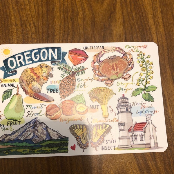Oregon State Postcard. - Etsy