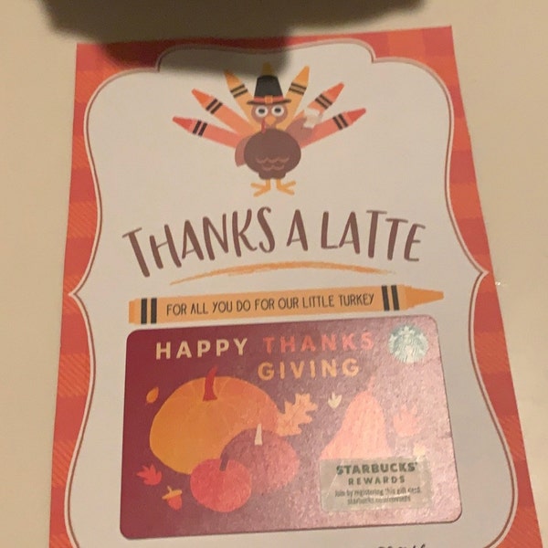 PRINTABLE Teacher Thanksgiving Coffee Gift Card Holder - School ...