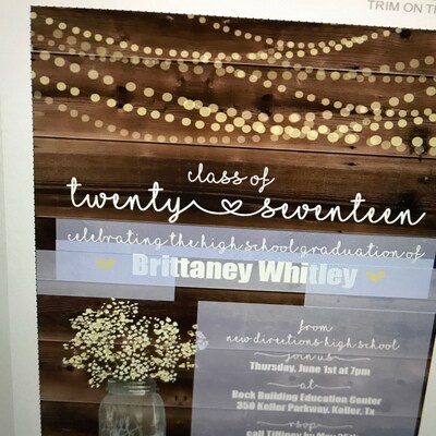 Rustic Graduation Invitation Template Printable Wood Party - Etsy