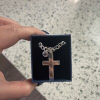 Sterling Silver Christian Cross. Fish Cross Necklace. Jesus - Etsy