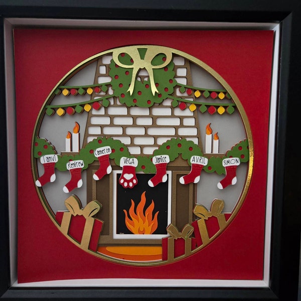 Customizable 3D Family Tree Shadow Box Svg, Custom Names Shadow Box ...