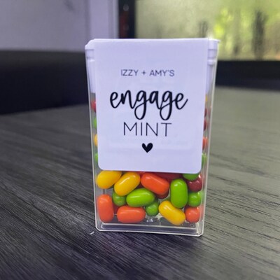 Engagement Mint Wedding Favor Stickers, Engagement Mint Stickers ...