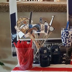 Baseball Photo Booth Props, Navy Sports Photobooth Props, Vintage ...