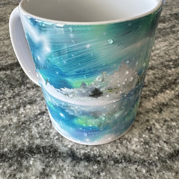 Evergreen Forest Mug, Ceramic Tree Cup for Hot Chocolate, Woodland Mug ...