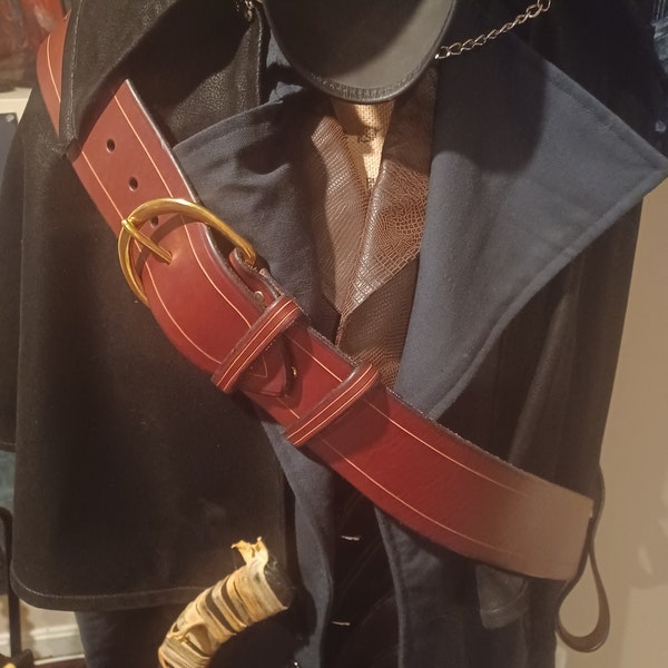 Leather Pirate Baldric Medieval Sword Belt Larp Waist Hanger Etsy