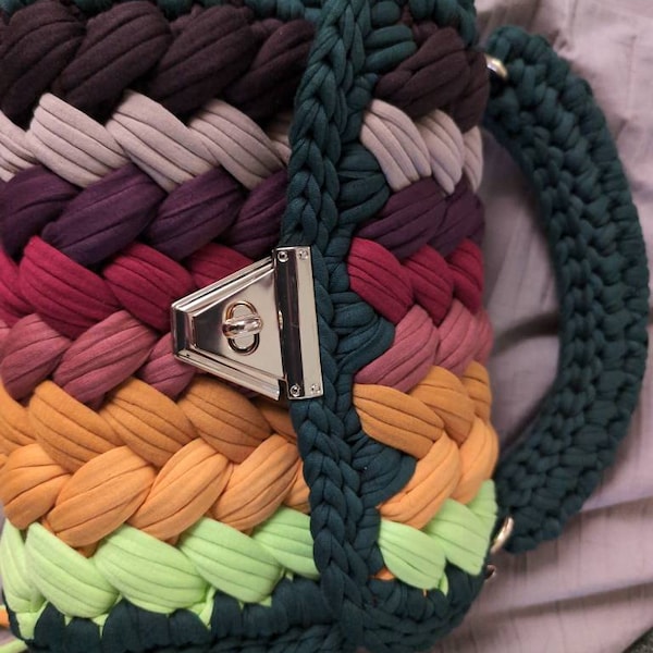 Multi Color Bag/hand Woven Bag/crochet Bag/knitted Bag/colorful Bag ...