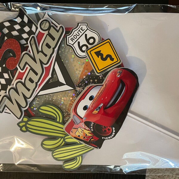 Custom Cars Cake Topper, Birthday Cake Topper, Personalize Age and Name ...