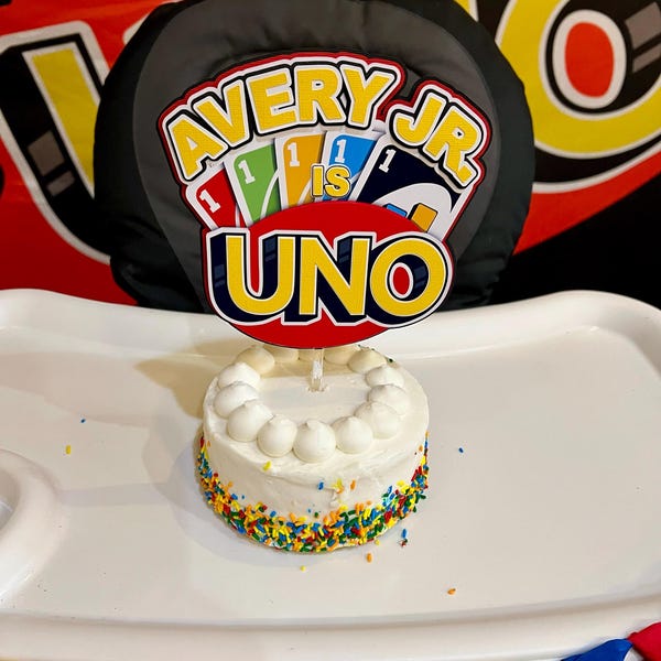 1st Birthday Uno Cake Topper | Uno Birthday Theme | First Birthday Cake ...