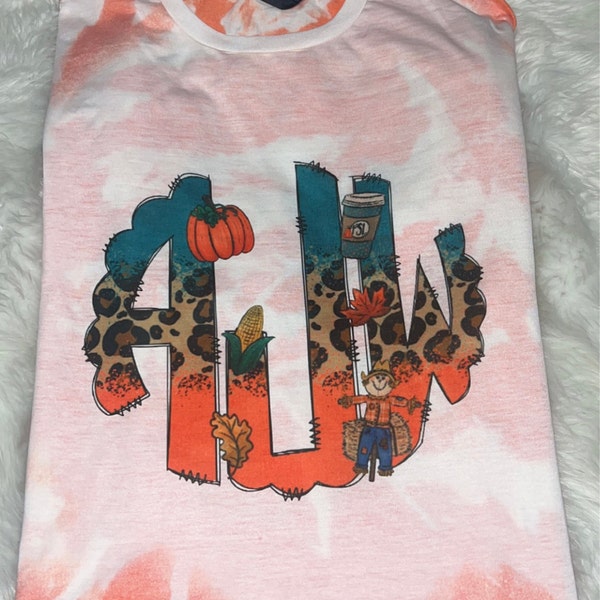 Fall Monogram Letters, Autumn Leaves Sublimation PNG Elements Hand ...