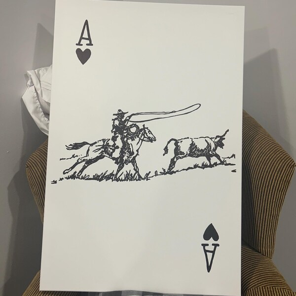 Cowboy Playing Card Digital Download Vintage Cowboy, Rodeo Cowboy ...