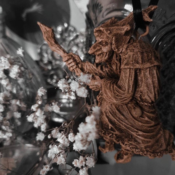 La Befana the Witch Ornament, Hand Painted Resin Sculpture |rustic ...