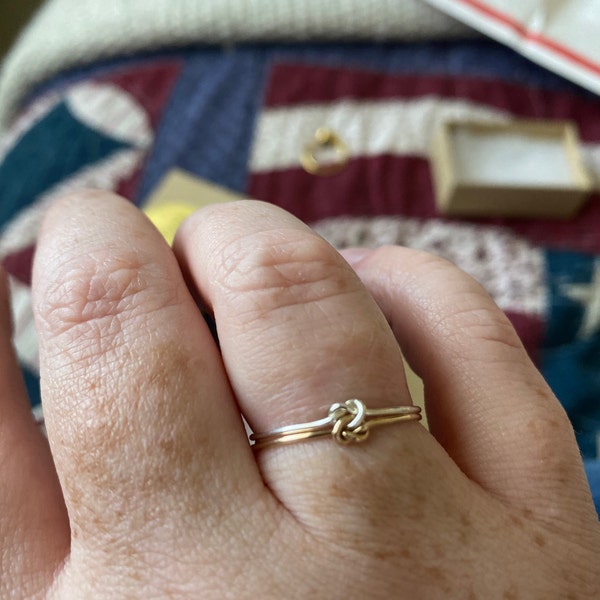 Forget Me Knot Ring, 2 Knot Stacking Ring, Friendship Ring, Love Symbol Ring, Gifts for Her ...