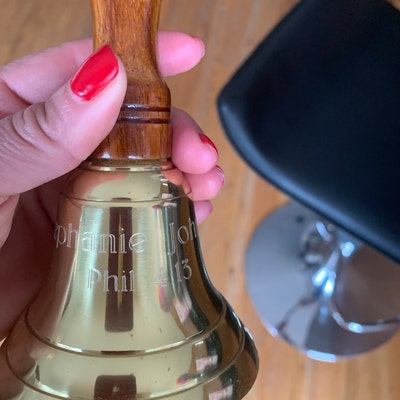 Engravable Brass Bell Solid Brass School Bell Brass Handbell Great Gift ...