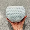 Round Golf Ball Ceramic Planter, White Spherical Display Pot Home Decor ...
