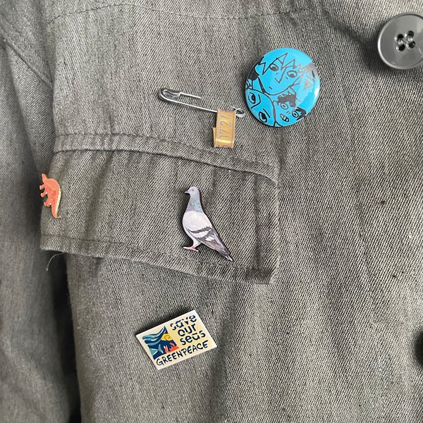 Sea Otter Pin Cute Sea Otter With a Shell Pin Sea Otter Brooch Wooden ...