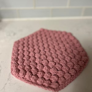 CROCHET PATTERN // Bobble Hexagon Trivet // Modern Trivet Pattern ...