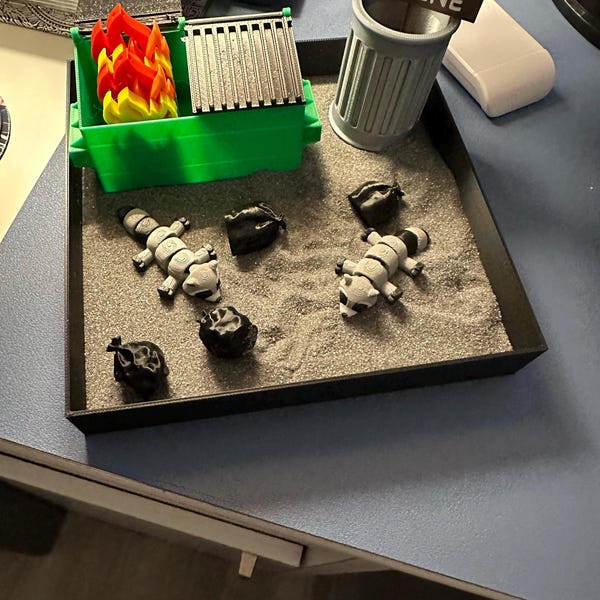 Dumpster Fire Zen Garden, Mini Desk Decor, Sensory Calming Sand Garden ...