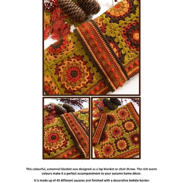 PDF Pattern Autumn Festival Blanket Granny Square Blanket Pattern Fall ...
