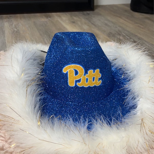 College Themed Glitter Cowboy Hat | Customizable Cowgirl Hat Made to ...
