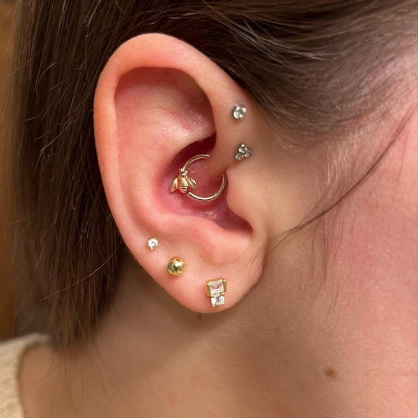 Shell Cartilage Ring, Gold Filled Cartilage Hoop, Mermaid Cartilage ...