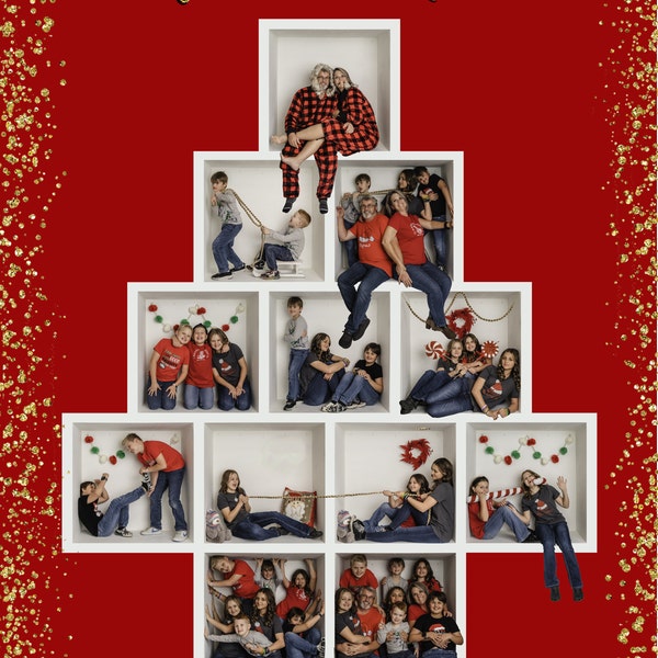 Christmas Tree Photo Collage Template: in the Box Design (PSD) 12,11 ...