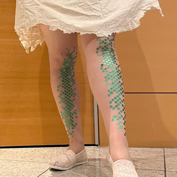 Green Mermaid Tights / Ariel Mermaid Sheer Tights / Fish Scale Tights ...
