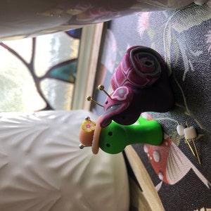 Polymer Clay Marble Snail Witch / Halloween Fairy Garden Miniature ...