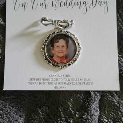 Personalised Memorial Photo Bow Charm Pin/gift for Groom/him/heaven ...