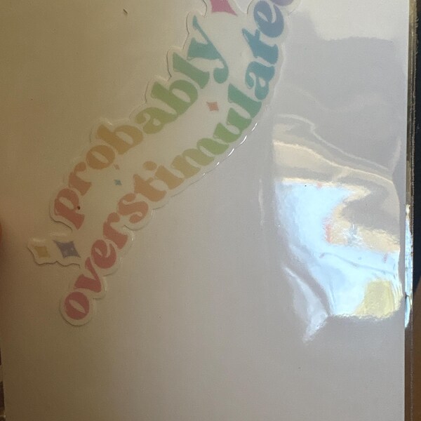 Probably Overstimulated Waterproof Retro Sticker - Etsy