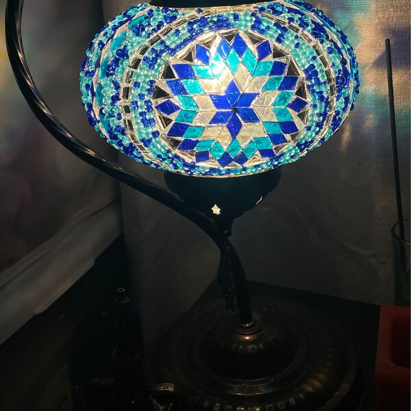 Turkish Mosaic Lamp, Crescent Moon Shape, Farmhouse Decor, Home Decor ...