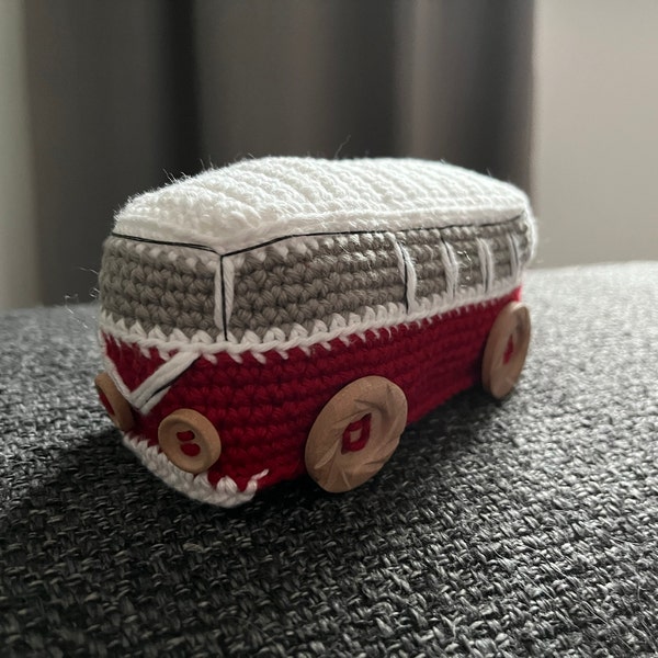 Red Car Minivan Crochet Toy Amigurumi With Christmas Tree Camper Bus ...