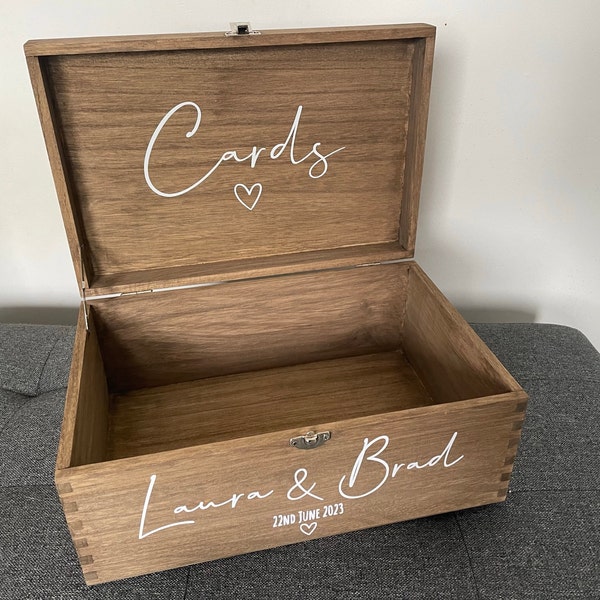 Personalised RUSTIC Wedding Card Box, Wedding Memory Box, Wedding ...