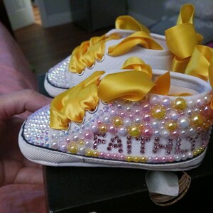 Newborn Baby Girl Bling Rhinestone Shoes Customized Inital Shoes Baby ...