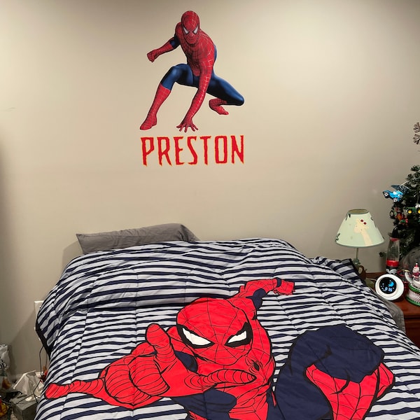 Spiderman Name Decal, Spiderman Decal, Spiderman Room Decor, Marvel ...