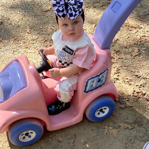 Personalized Pink Racer Long/shorts Jumpsuit*racer Fast One Birthday ...