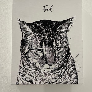 Custom Cat Canvas, Cat Portrait, Cat Canvas, Cat Painting, Cat Loss ...