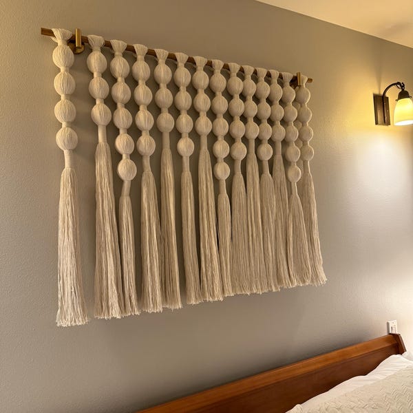 Large Yarn Wrapped Ball Macrame Mural for Wall Yarn Wall Hanging for ...