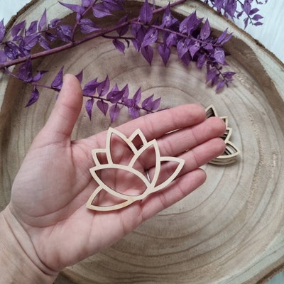 Wooden Lotus Shape for Crafts and Decoration Laser Cut - Etsy