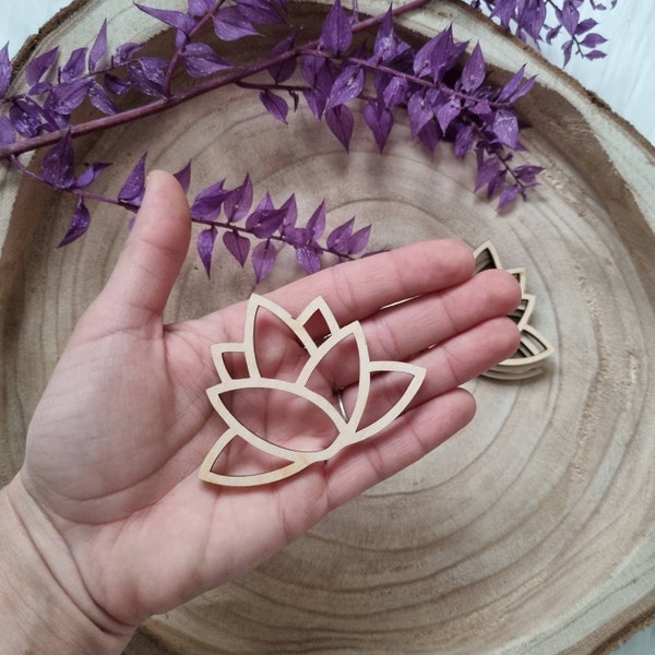 Wooden Lotus Shape for Crafts and Decoration Laser Cut Lotus Flower ...