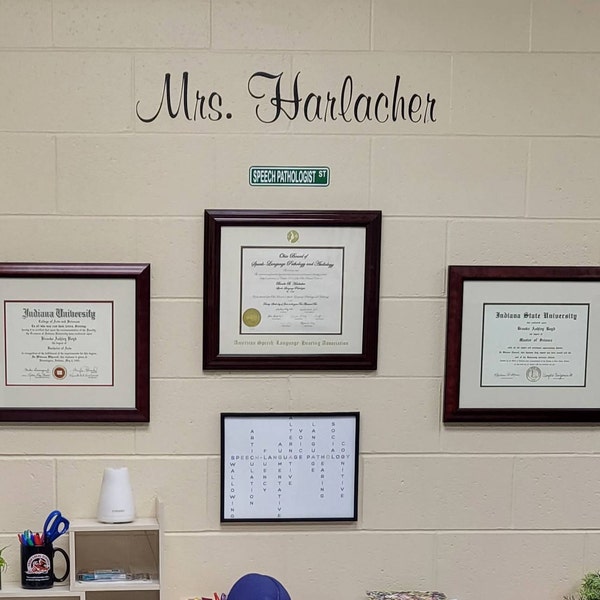 Teacher Name Personalized Teacher Desk Decal Name Sign Classroom Decor ...