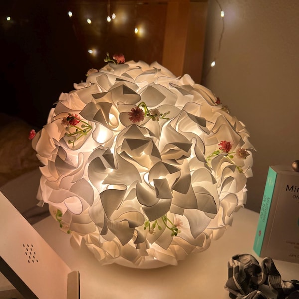 Hydrangea Art Flower Desk Lamp, Decorative Bedroom Tabletop Night LED ...