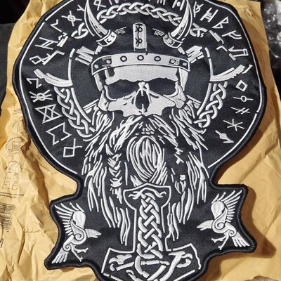 Viking With Runes Patch for Bikers, Motoclub Jacket, Large Patch, Back Patch - Etsy